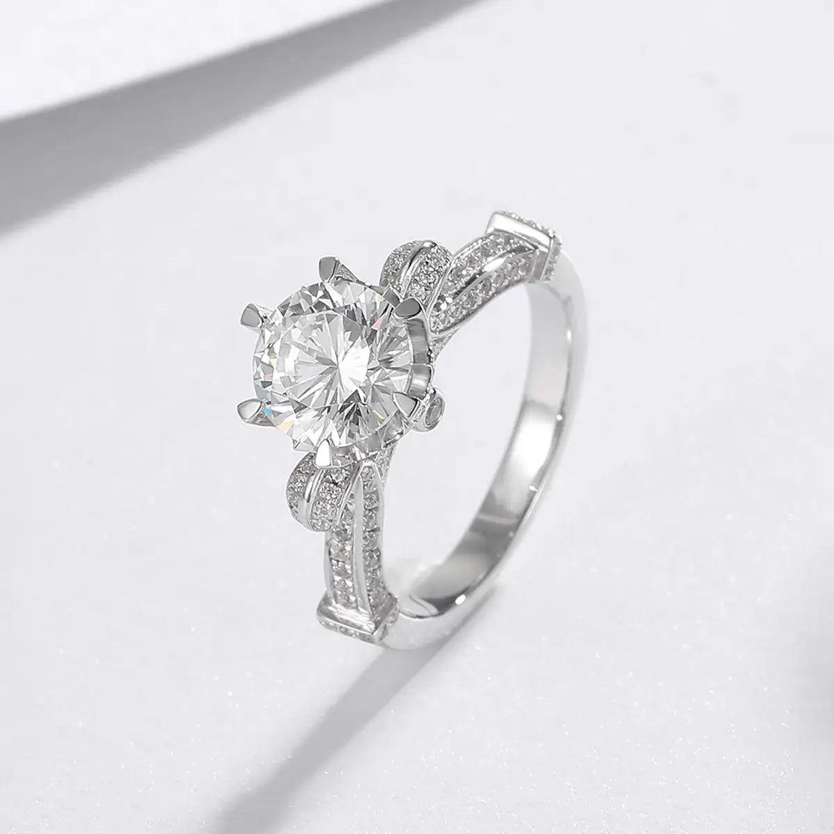 2-Carat Round Cut Moissanite Solitaire Ring – Eminence Diamonds